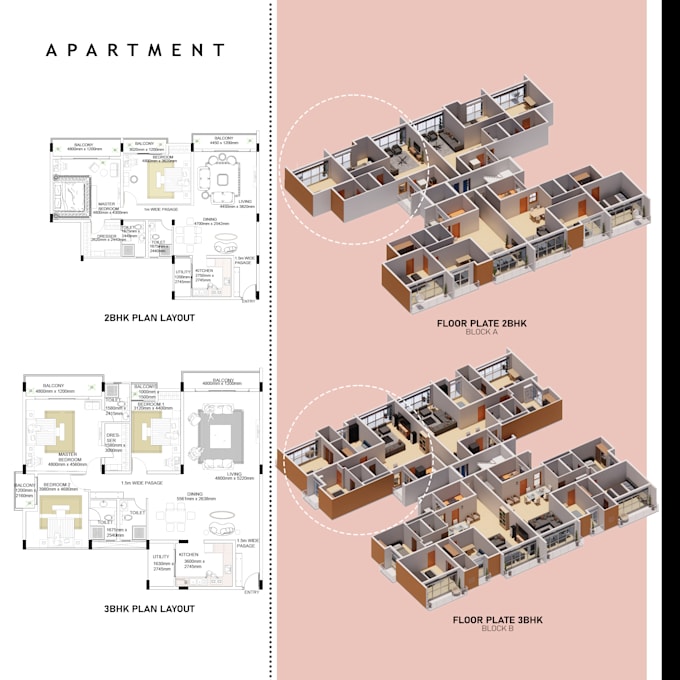 Complete 2d and 3d floor plan with proper rendering by Kalyani_raikwar ...