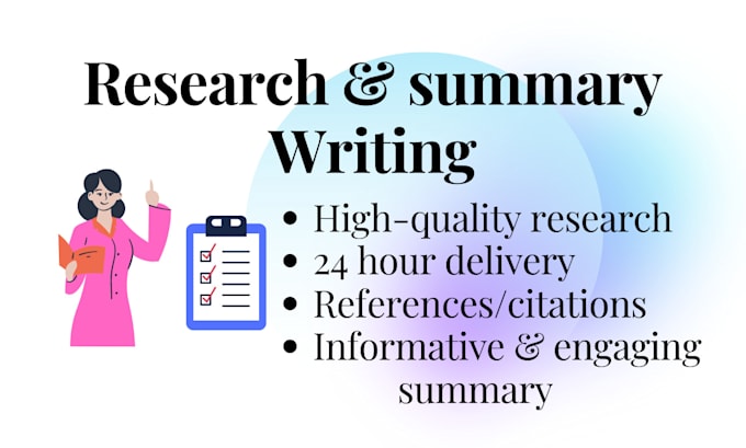 Do quality research and summary writing by Pharmaservices | Fiverr