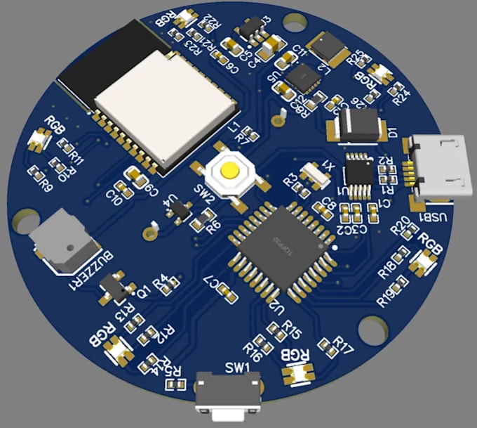 Do a circuit design, schematic diagram, pcb design and pcb board by ...
