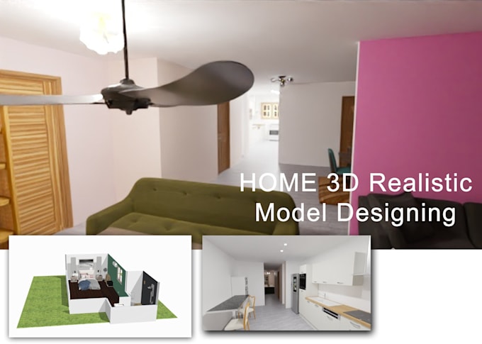 Design interior for draft home plan realistic 3d graphics by Kasuns ...