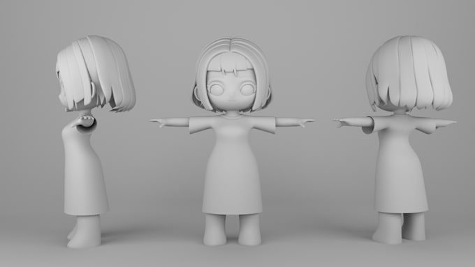 Model a cute little 2d to 3d character ready for print by Justicevictor ...