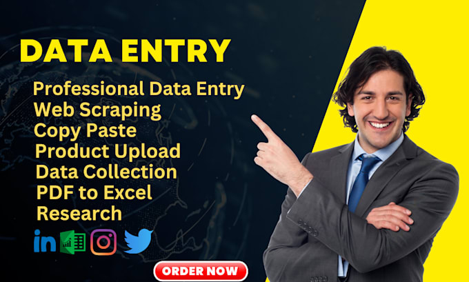 Do data entry, excel data entry, web scraping for you by Sowadul | Fiverr