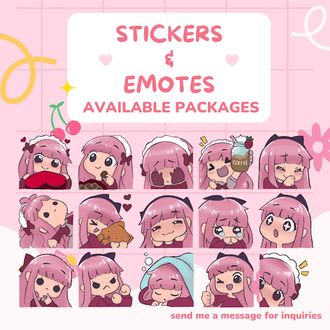Create discord stickers and emotes for you by Beancatstudio | Fiverr