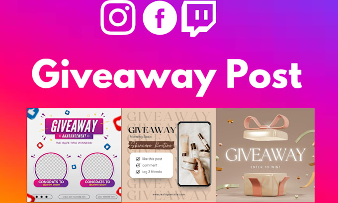 Instagram giveaway post and story design by Nischayaren | Fiverr