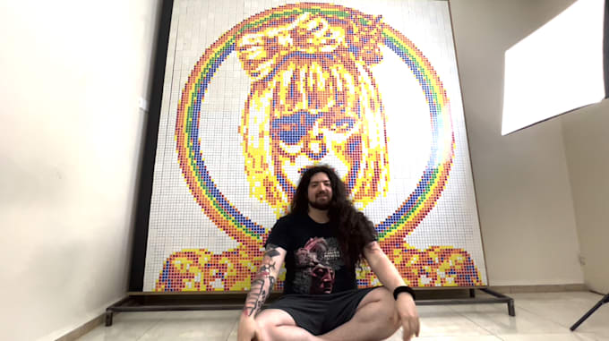 Build a rubik cube mosaic with 1800 cubes by Bobxplosion | Fiverr