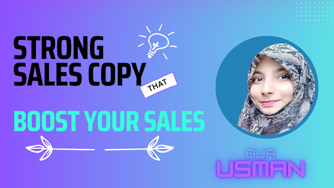 Write strong sales copy landing page copy and copywriting by Duaa38814 ...