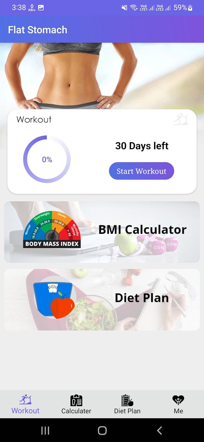 Develop flat stomach workout 30 days workout plan android app by Rakib ...