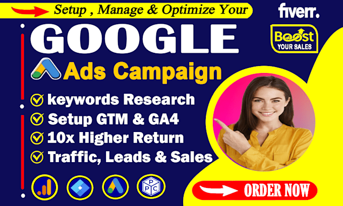 Setup google ads campaign, adwords ppc campaign focusing on roi, search ...