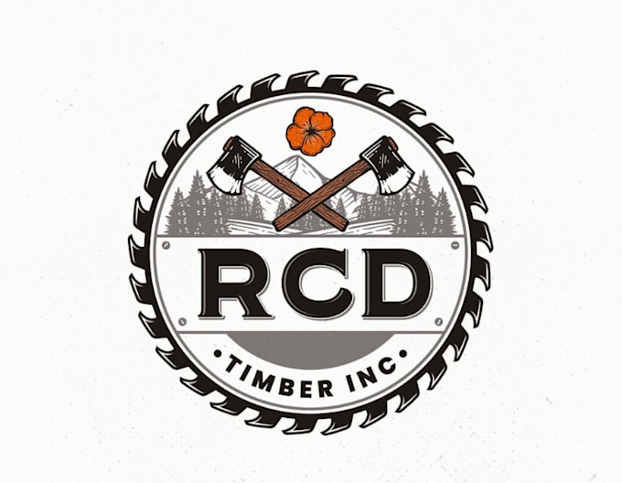 Create professional sawmill label with wood stump and saw logo by ...