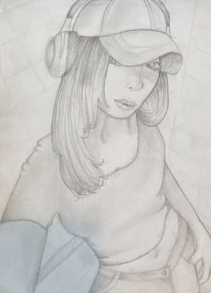 Draw a semi realistic sketch of your photo by Sophxdalby | Fiverr