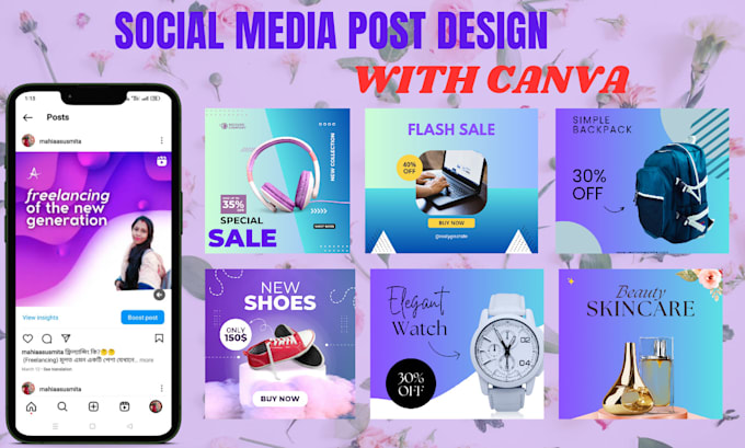 Make editable social media posts, design with canva by Digitalsusmita ...