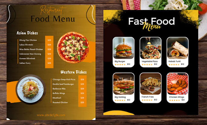 Design trendy menu cards for you by Sriist | Fiverr