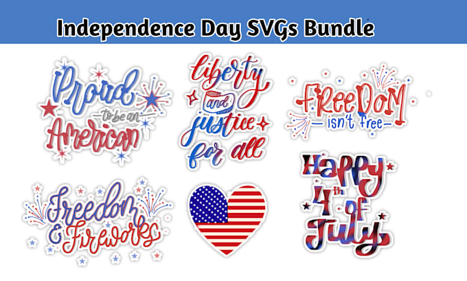 Create customizable independence day svgs bundle by Beingcreativee | Fiverr
