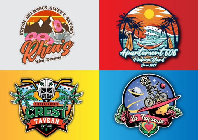 Do custom vintage hand drawn logo, cartoon tshirt and retro ...