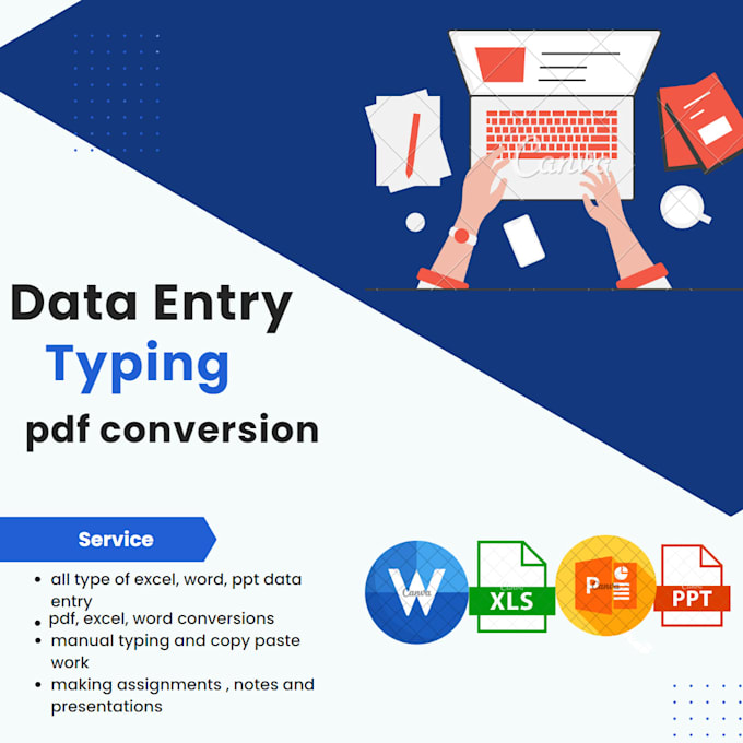 Do data entry, assignments, presentations, retyping and convert pdf in ...