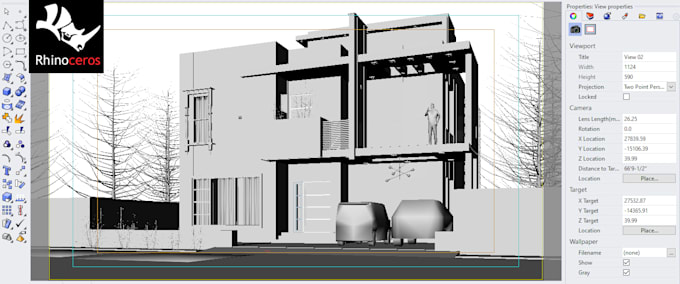 Create architectural rhino 3d model by Kazmeenilyas | Fiverr