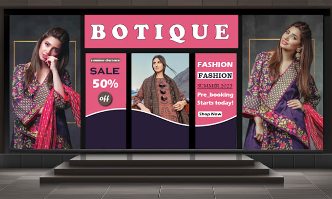 Create an amazing shop front, store front, sign, and window graphic by ...