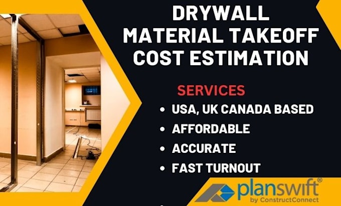 Do drywall material takeoff and cost estimation by Zahidposh | Fiverr