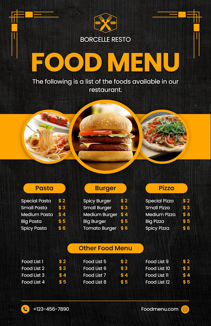 Design restaurant menu, food flyer or poster design by Abdullah_usa | Fiverr