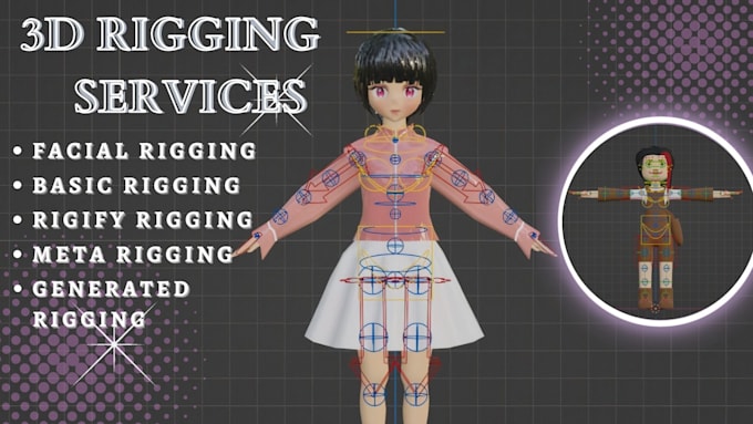 Do 3d blender rigging, rigify rig, 3d character rigging by Muhammadaqeel32 | Fiverr