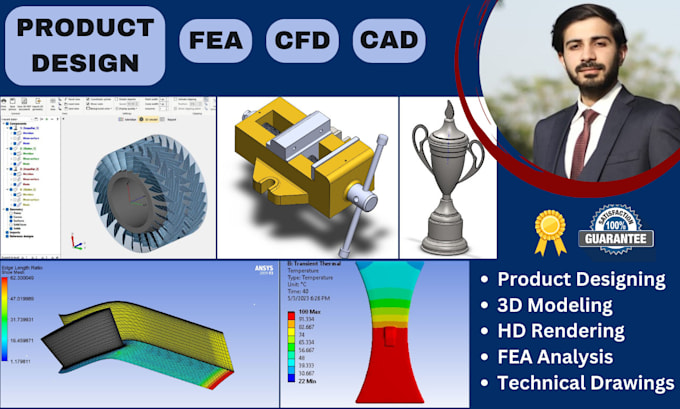 Provide 3d cad modeling, fea analysis and unique product design ...