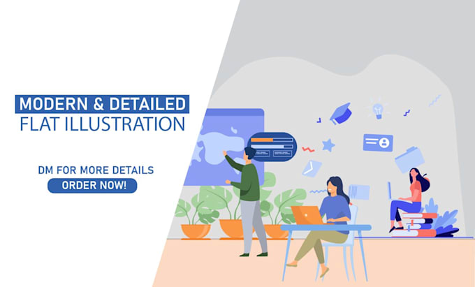 Design 2d digital flat illustration for your website by Akschand31 | Fiverr