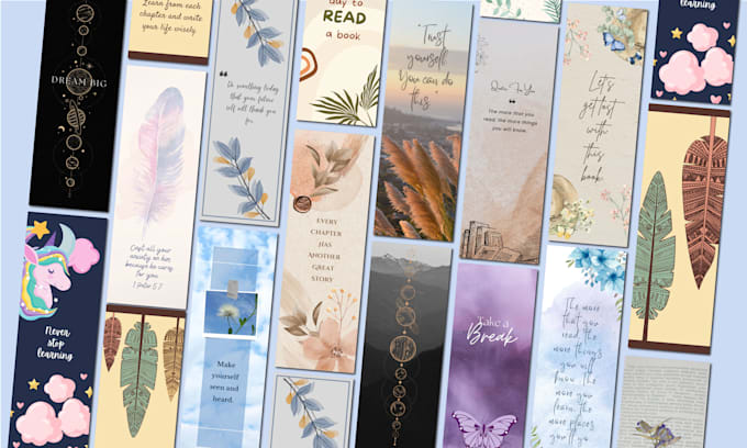 Design printable custom creative bookmarks by W_content | Fiverr