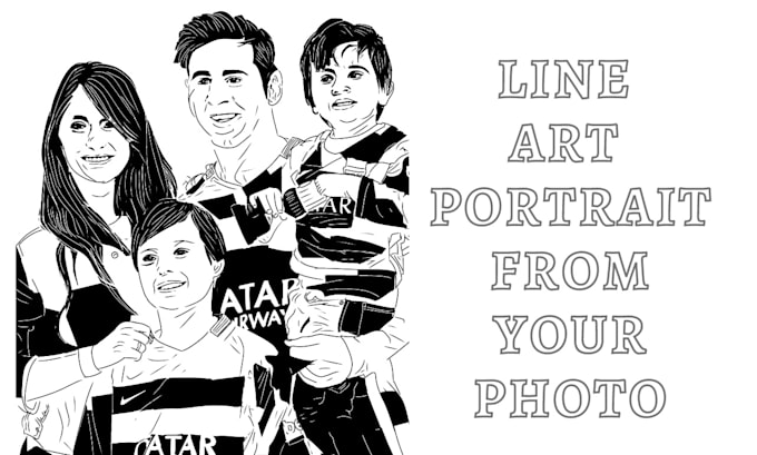 Draw line art portrait from your photo by Chathu_fdo | Fiverr