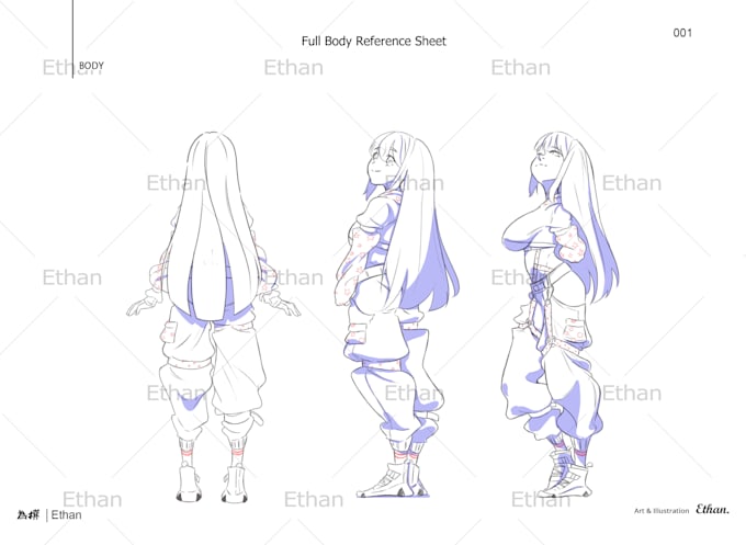 Make a reference sheet for an existing character by Ethanyuu | Fiverr