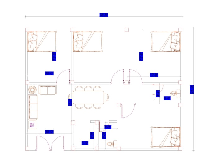 Design auto cad 2d floor plan architectural floor plan