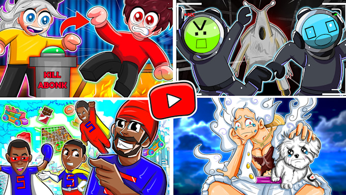 Draw cartoon youtube thumbnails by Janitherandaka | Fiverr