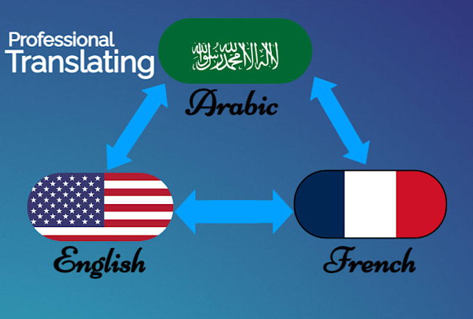 Translate anything you need to arabic, english or french by Taha__akif ...