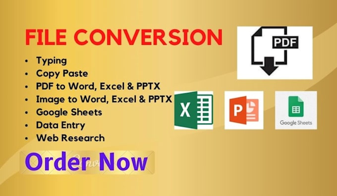 Do file conversion, pdf to word or excel by Ehsan994 | Fiverr