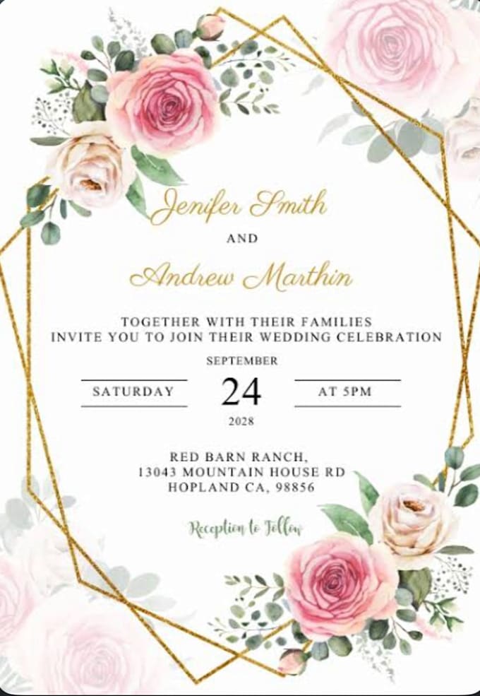 Craft your dream wedding cards by Habibasajjad867 | Fiverr