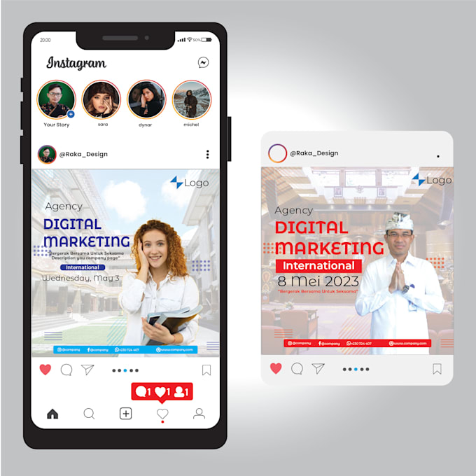 Create banner instagram, facebook graphic posts, social media post ...