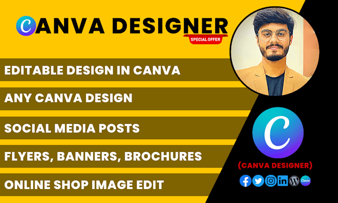 Create eye catching editable designs in canva, and social media posts ...