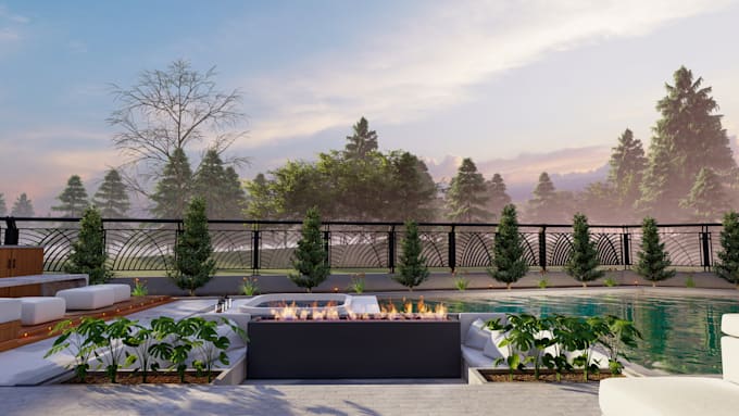 Design your backyard, pool, garden with 4k render by Studioava | Fiverr