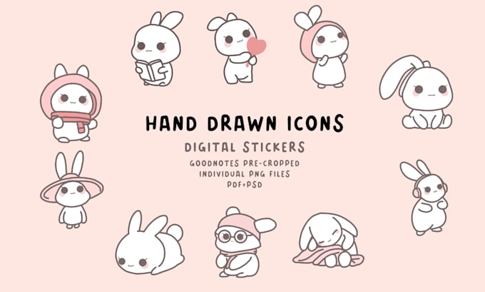 Create cute hand drawn icons as per your liking by Arai137 | Fiverr
