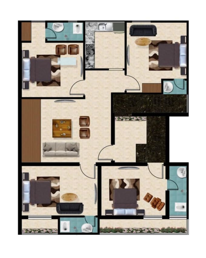 Create stunning 2d colored plans with autocad by U_96de622f59e2 | Fiverr