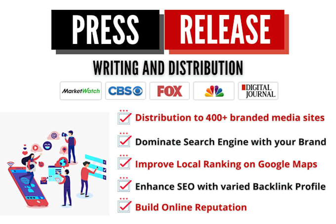 Press release distribution on premium media outlets by Shahid823 | Fiverr
