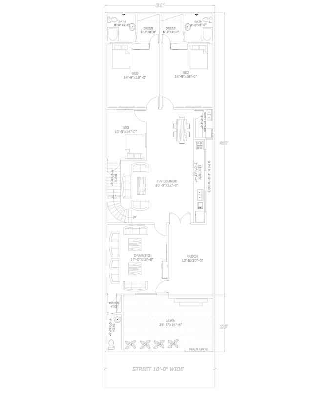 Design 2d floor plan in autocad by Younusmeo | Fiverr