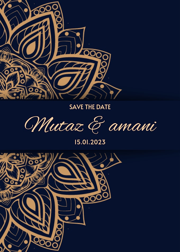 Design you weeding invitation by Mutazalzuod | Fiverr