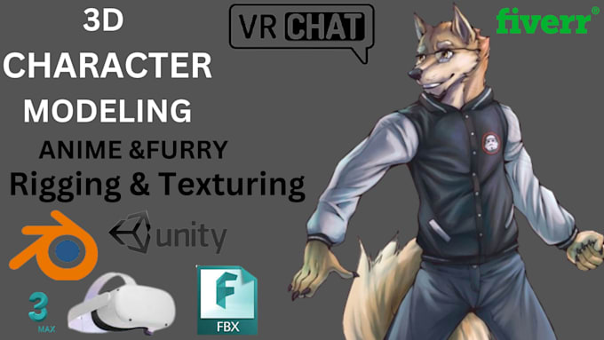 Do custom rig vrchat vrc vr avatar fursona furry nsfw 3d vtuber character model by Benzoat | Fiverr