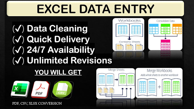 Clean, organize, merge and format excel and csv data by Paresh_19 | Fiverr