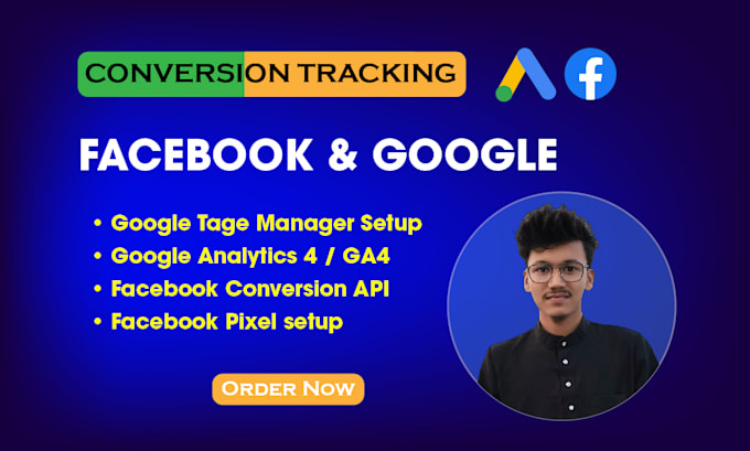 Setup google analytics 4, tag manager conversion tracking facebook capi by Rana63s | Fiverr