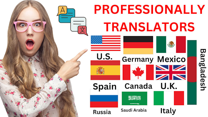 Do translation english to spanish and any country language by Core ...