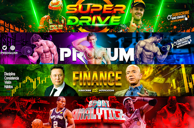 Design an eye catching youtube banner and logo by Soufianemoui737 | Fiverr