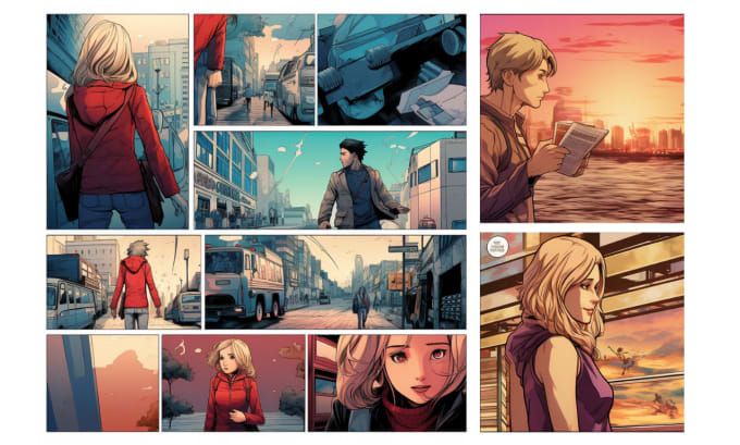 Create comic book comic strip art graphic novel realistic art anime ...