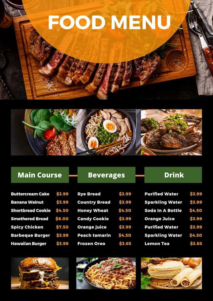 Design menu food menu business flyers restaurant logo by Ibrahim_raheel ...