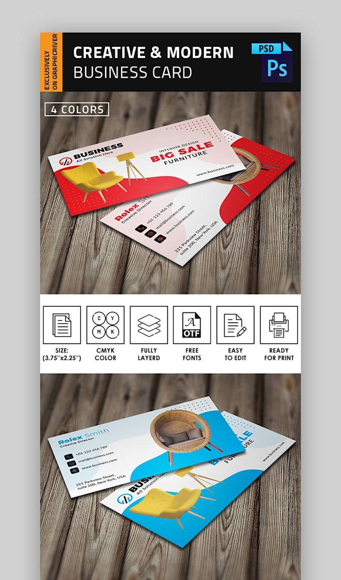 Design outstanding business card design print ready by Hinzasajid | Fiverr